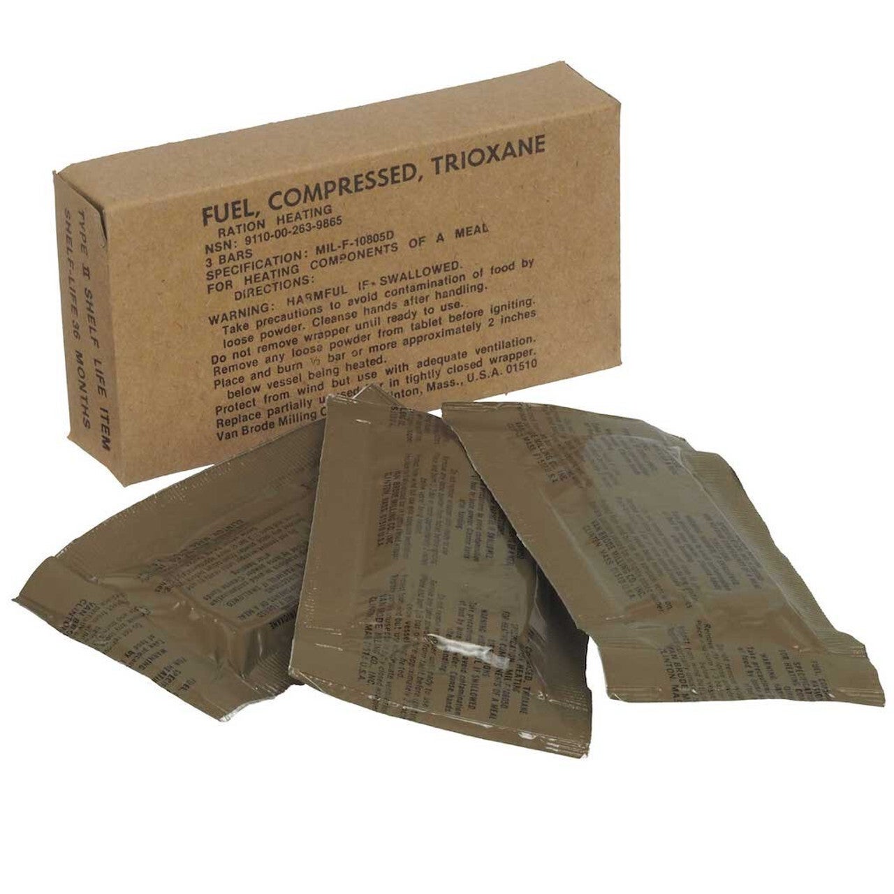 US Military Trioxane Fuel Bars, Box of 3 | PRIORITY ONE SURPLUS